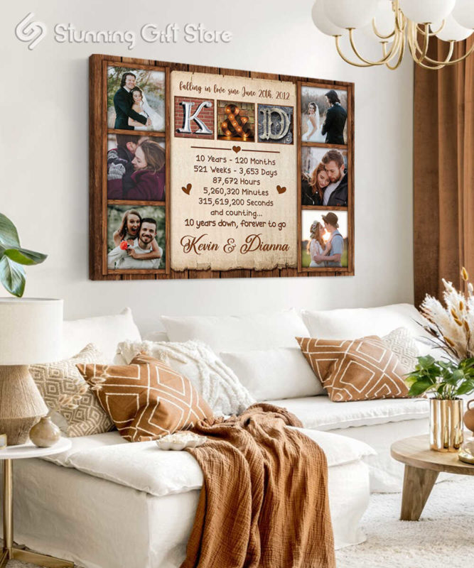 Couple Photo Collage Gift, Initials Personalized Gift, Anniversary Gift ...