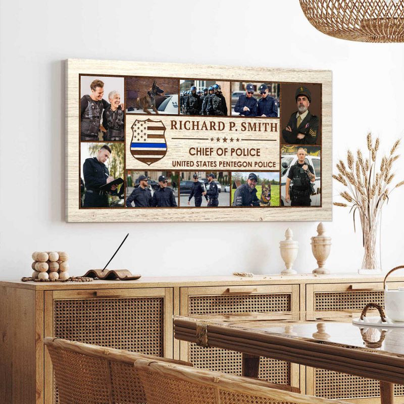 Personalized Police Officer Canvas, Police Retirement Gifts, Police ...